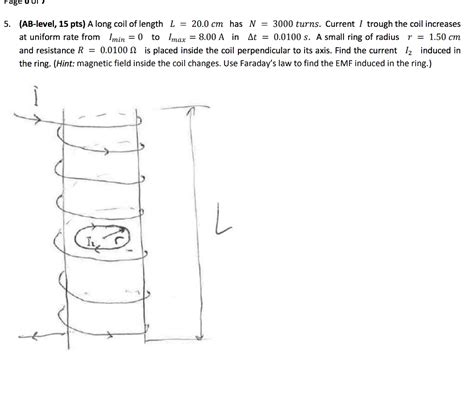 Solved A long coil of length L = 20.0 cm has N = 3000 turns. | Chegg.com