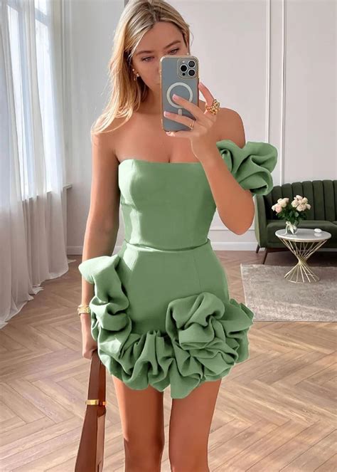 Ireka White Strapless Bodycon Homecoming Dress With Ruffles Kissprom