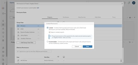 The Data School Tableau Server Applying Permission Rules To A Project And Its Contents