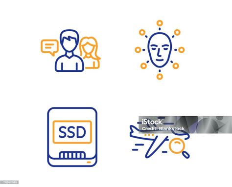 Ssd 人們說話和麵部生物識別圖示設置搜索飛行標誌向量向量圖形及更多互聯網圖片 互聯網 圖標集 圖示 Istock