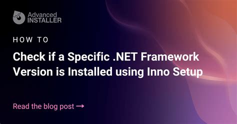 How To Check If A Specific Net Framework Version Is Installed Using