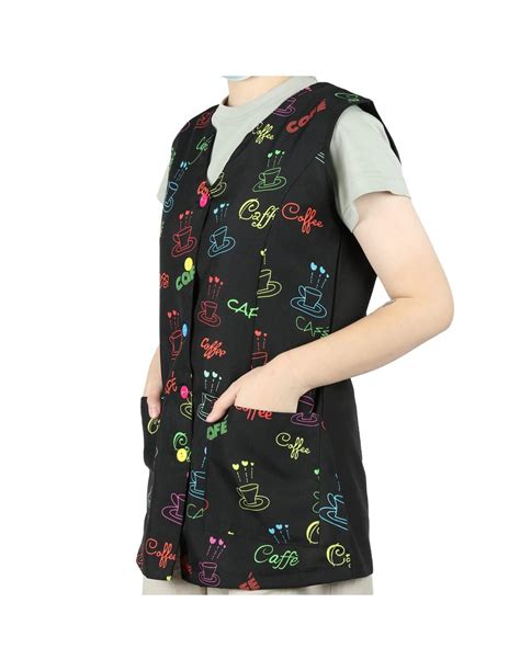 Casaca Señora Sin Mangas Con Botón Uniforme Laboral Limpieza Con Dibujo