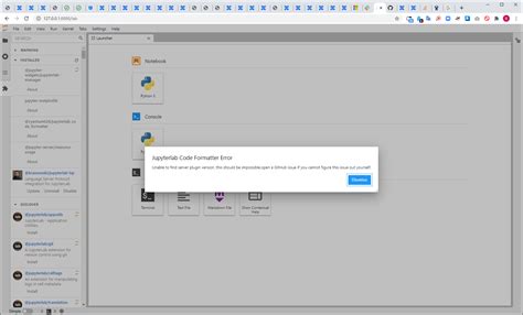 Jupyterlab Code Formatter Error Unable To Find Server Plugin Version Issue Jupyterlab