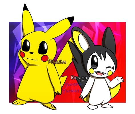 Pikachu And Emolga By Yurafo On Deviantart