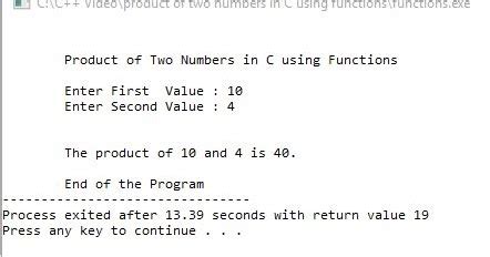 Free Programming Source Codes And Computer Programming Tutorials Product Of Two Numbers In C