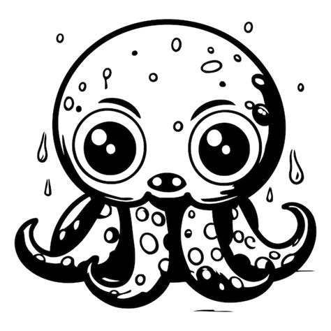 Premium Vector Cute Cartoon Octopus Vector Illustration Isolated On