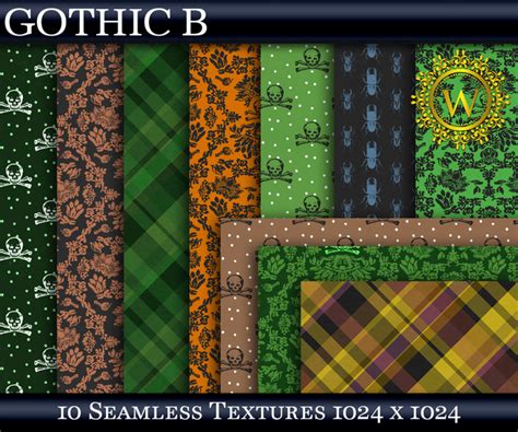 Second Life Marketplace Gothic B 10 Seamless Fabric Textures Wonderwall