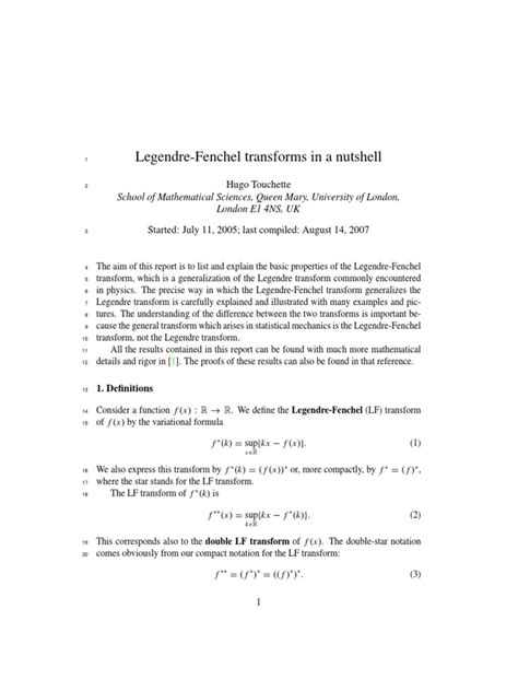 Legendre Transformation Intro Pdf Monotonic Function Derivative
