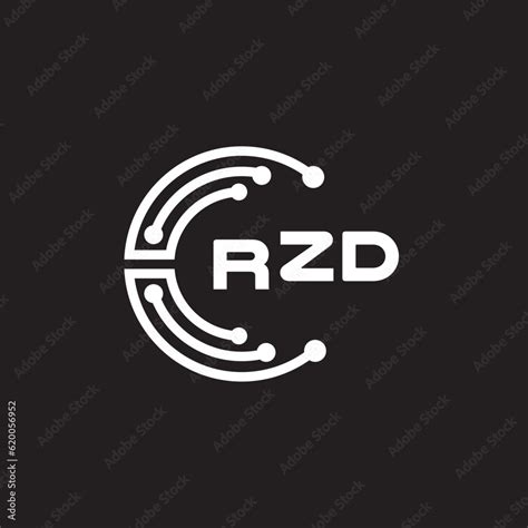 Rzd Letter Technology Logo Design On Black Background Rzd Creative Initials Letter It Logo