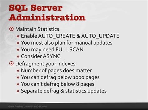 Sql Server Optimization Checklist Ppt