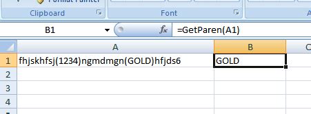 Vba Excel Extract From Brackets Stack Overflow