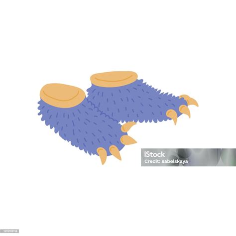 흰색에 고립 된 발톱 플랫 벡터 일러스트와 홈 슬리퍼 발 모양 0명에 대한 스톡 벡터 아트 및 기타 이미지 0명 가정 생활
