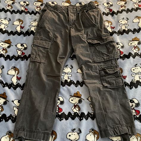 Black Abercrombie And Fitch Baggy Cargo Pants Great Depop