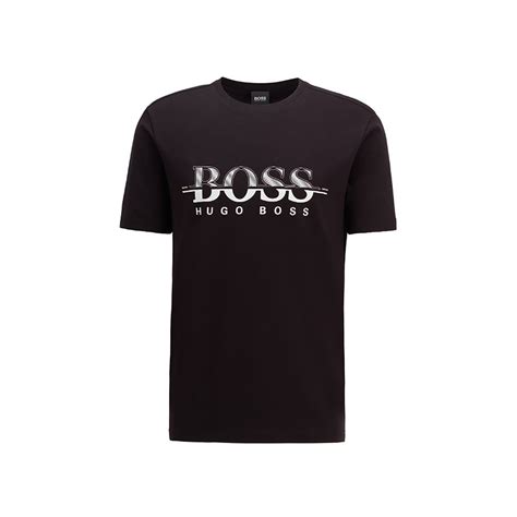 香港直邮hugo Boss男士黑色t恤 Tee6 50419921 001男t恤潮流虎窝淘