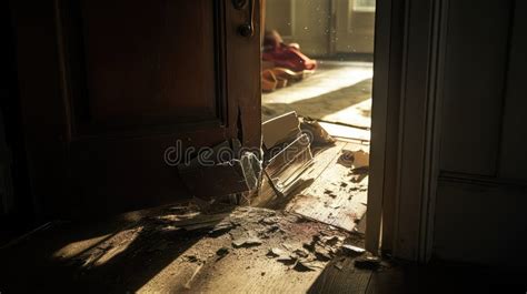 Aftermath Break In Door Stock Illustration Illustration Of Close