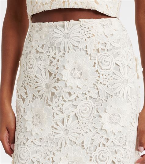 Bridal Lace Pencil Skirt In White Rotate Mytheresa