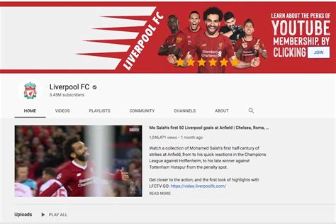 Liverpool FC First Pro Sports Team To Use YouTube Membership Page