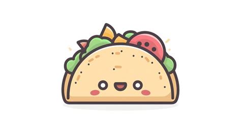 Cute Cartoon Taco With A Smiling Face Premium Ai Generated Image
