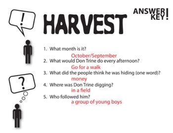 Harvest By Tomas Rivera Exit Ticket Comprehension Quiz Discussion