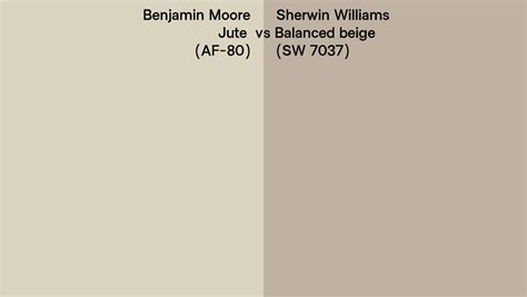 Benjamin Moore Jute Af 80 Vs Sherwin Williams Balanced Beige Sw 7037