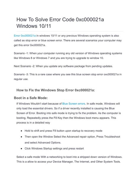 PPT How To Solve Error Code 0xc000021a Windows 10 11 PowerPoint