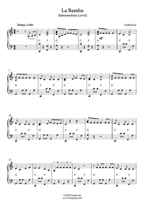 La Bamba Intermediate Level Solo Accordion Traditional Accordion
