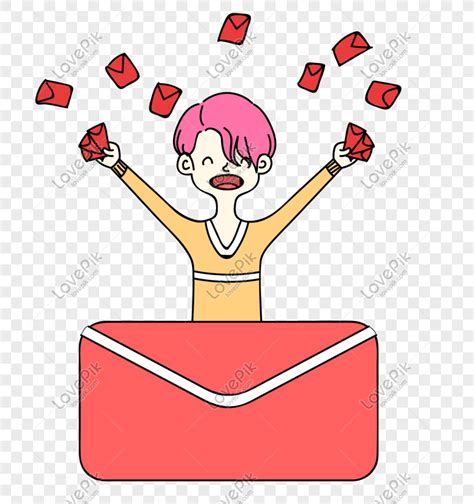 멤피스 팝 크리 에이 티브 빨간 봉투 테두리 Png 일러스트 무료 다운로드 Lovepik