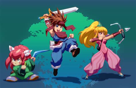 Safebooru 1girl 2boys Aiming Androgynous Arrow Baggy Pants Blonde