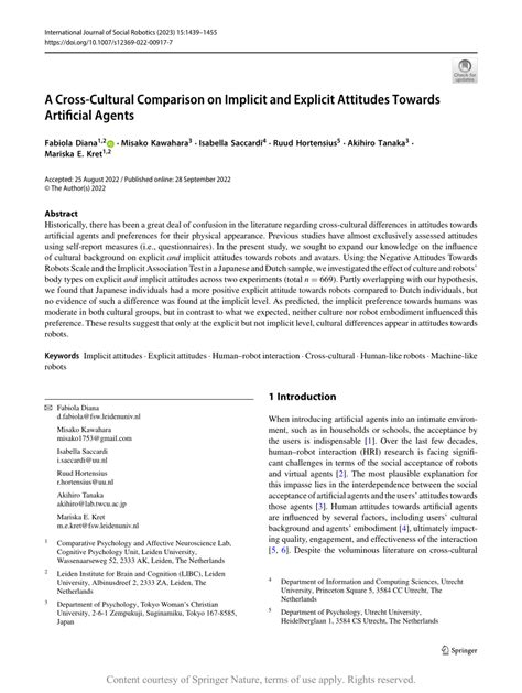 pdf a cross cultural comparison on implicit and explicit attitudes