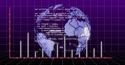 Image Of Circles On Lines Of Graph Over Grid Pattern And Computer