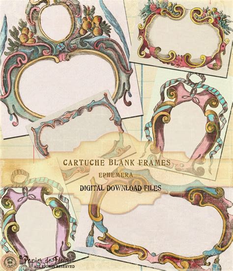 Printable Blank Labels Old Frames For Junk Journal Victorian