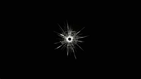 4k Bullet Glass Hole Impact On Stock Footage Video 100 Royalty Free