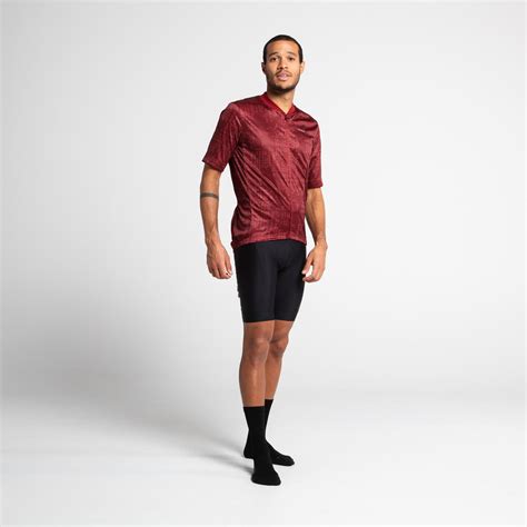 Mens Short Sleeved Road Cycling Summer Jersey Rc100 Burgundy