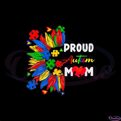 Autism Awareness Proud Autism Mom Sunflower Puzzle Svg