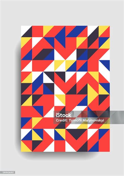 복고풍 기하학적 커버 스위스 모더니즘 플랫 레트로 기하학적 커버 디자인 다채로운 모더니즘 간단한 모양 구성 미래 지향적인 패턴 벡터 Eps 10 0명에 대한 스톡 벡터 아트