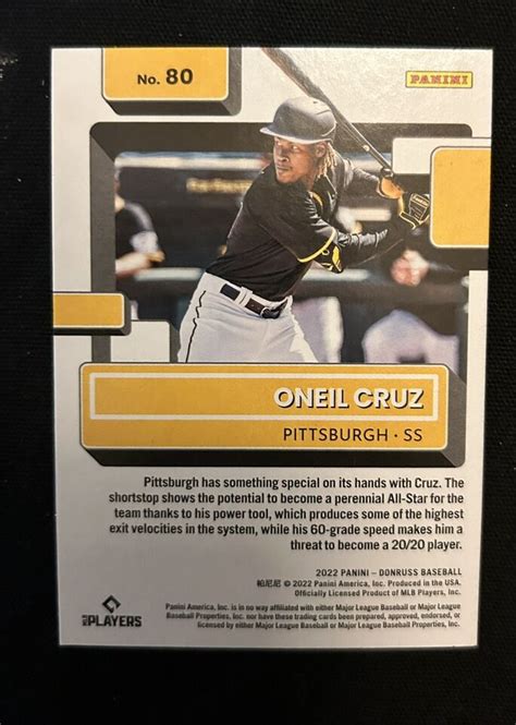 2022 Panini Donruss Base 80 Rated Rookie Oneil Cruz RC EBay
