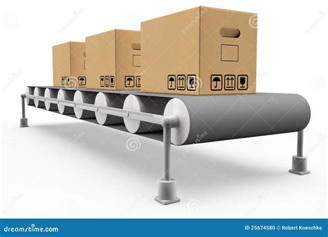 Assembly Line With Boxes Stock Illustration Illustration Of Relocation 25674580