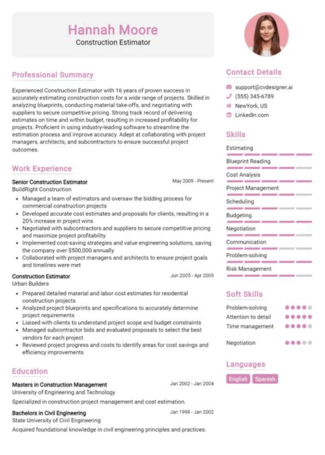 17 Construction Estimator Resume Examples And Templates For 2024