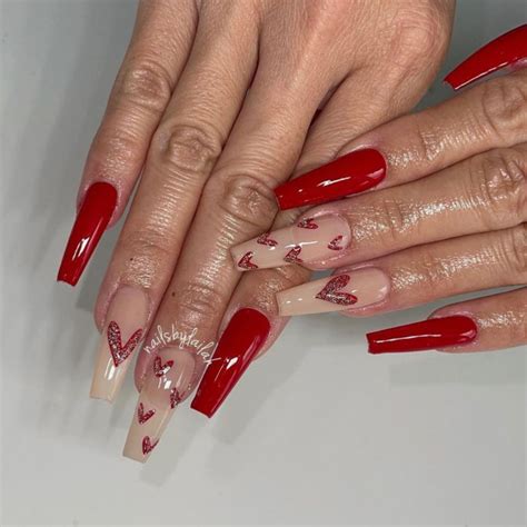 42 Insanely Cute Valentines Day Nails Glitter Heart Red Nails