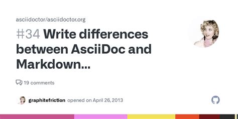 Write Differences Between Asciidoc And Markdown Documentation · Issue 34 · Asciidoctor