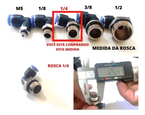 Conexão Cotovelo Pneumático Rosca 1 4 Bsp Mdg Automação