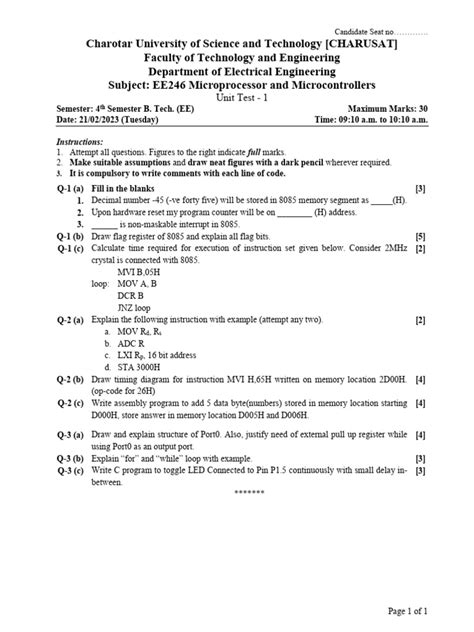 Question Paper Unit Test 1 Pdf Computer Hardware Computing