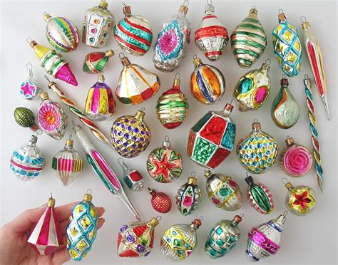 Glass Vintage 50 S Retro Christmas Tree Ornament Silver Mercury Home