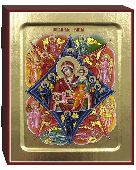 Икона Пресвятой Богородицы "Неопалимая Купина", дерево, поталь (размер ...