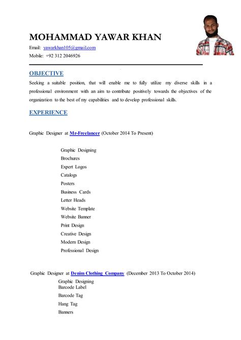 Mohammad Yawar Khan Cv With Pic01 Docx