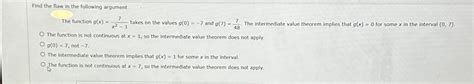 Solved Find The Flaw In The Following Argumentthe Function