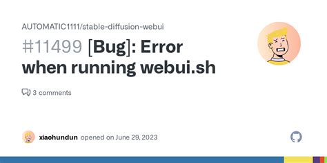 Bug Error When Running Webui Sh Issue Automatic