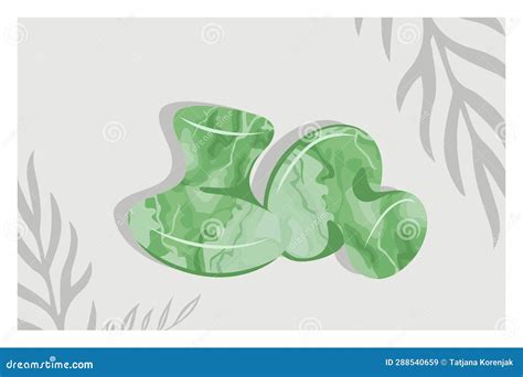 Vector Realistic Gua Sha Jade Scraping Massage Tool Stock Vector