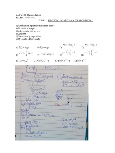Funciones Logaritmicas Y Exponenciales Pdf