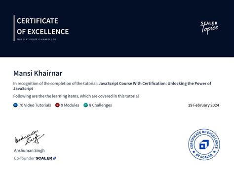 Mansi Khairnar On Linkedin Javascript Certification Webdevelopment